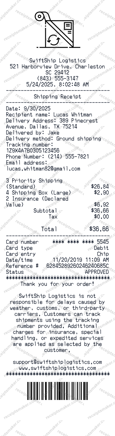 Shipping Receipt Generator – UPS, USPS, FedEx, Royal Mail & More ...